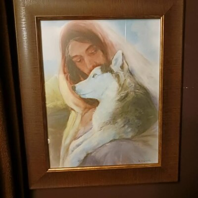 Black Labrador Art, Black Lab With Jesus Print, Labrador Lover Gift - Etsy