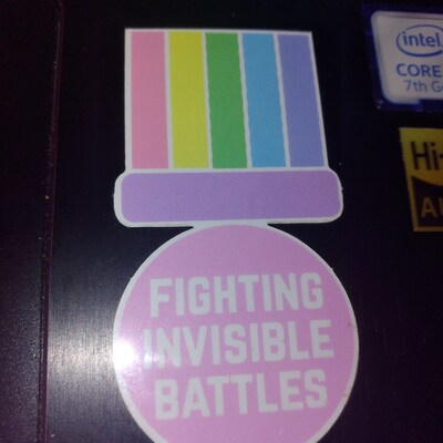 Fighting Invisible Battles Vinyl Sticker - Etsy