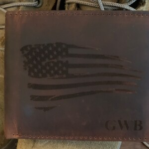 Mens Brown Leather Dog Hunting Wallet. RFID Blocking Genuine Leather ...