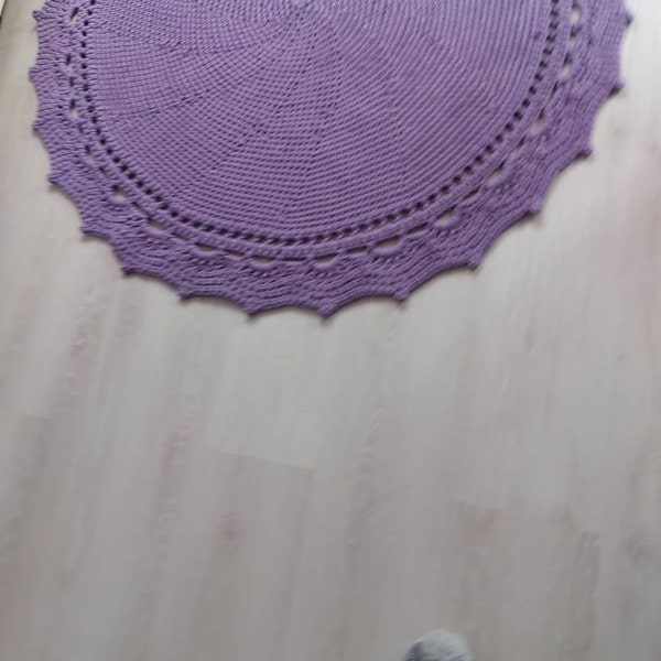 Teppich rund Badezimmer, Baumwollteppich beige, Teppich Babyzimmer ...