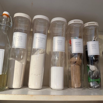 44 Kitchen Essential Labels Bundle White Home Storage Labels Square ...