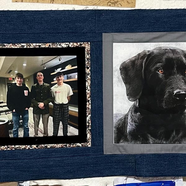 Black Labrador Portrait, Watercolour Splatter |fabric Craft Panels in ...