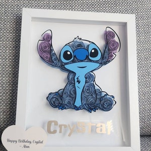 Stitch Paper Flower Shadow Box Wall Decor Flower Box Personalized Gift ...