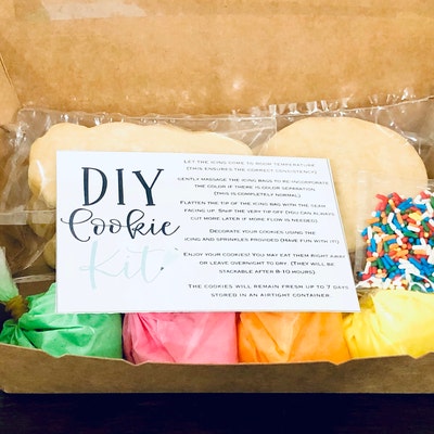 Printable Spring DIY Cookie Kit Instruction Card Pastel Aqua Piping Bag ...