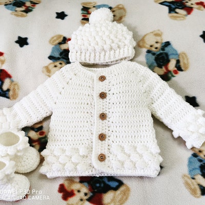 BOBBLE JACKET Crochet Pattern, Little Puffs Coatigan for Babies and ...
