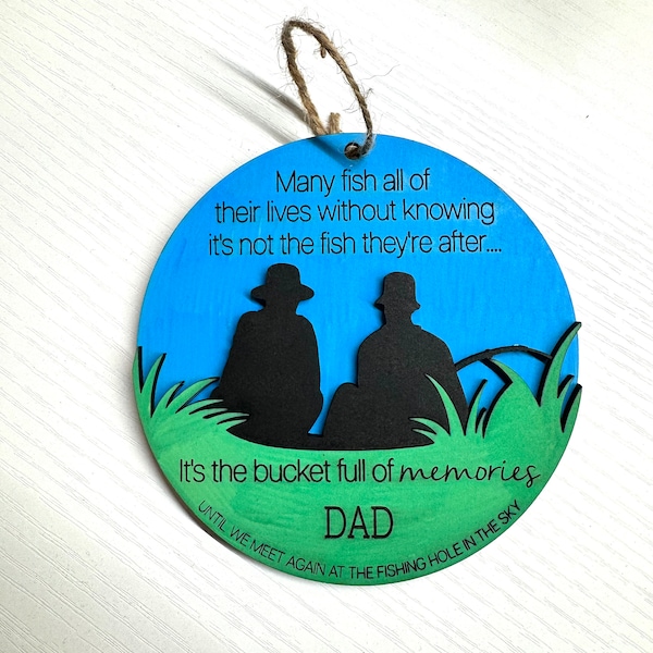 Customizable Memorial Keepsake Fishing Charm Ornament Laser Digital ...