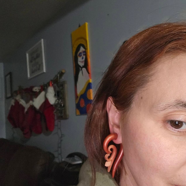 Double Foxtail Hanger Earrings for Stretched Lobes - Fake, 2g, 0g, 00g ...