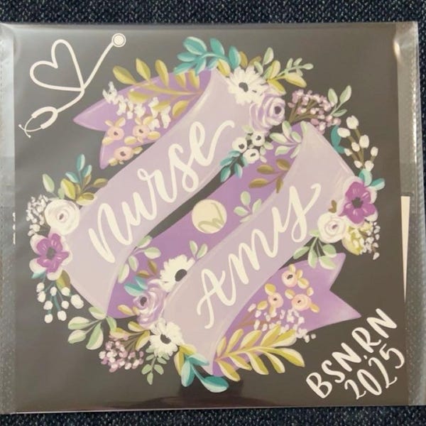 Custom Nurse "your Name" Graduation Cap Topper, Hand-illustrated ...