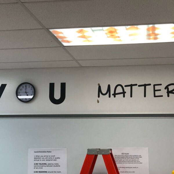 You Matter Using Classroom Clock Vinyl Wall Decal School Elementary ...