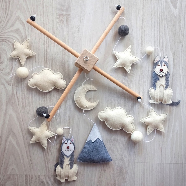 Baby Mobile Pine Tree, Woodland Baby Mobile, Handmade Mobile, Baby Crib ...