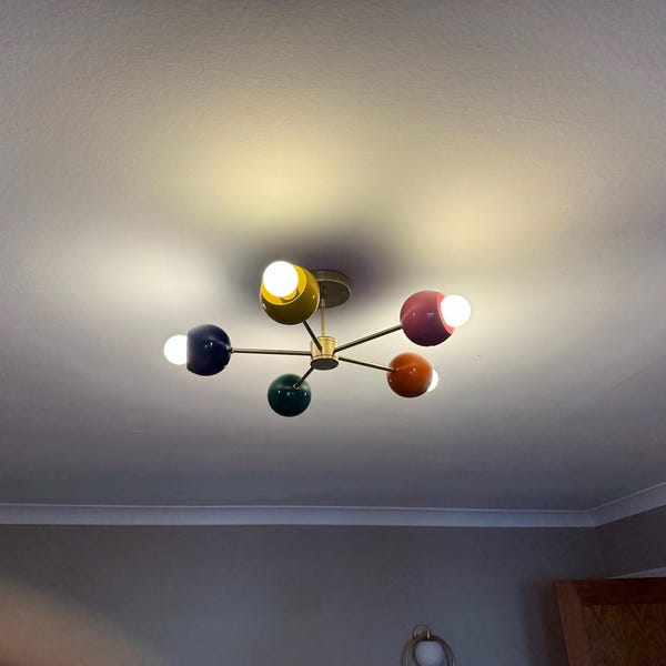 Huge 30-arm Brass Sputnik Chandelier | Mid-century Modern Multicolor ...