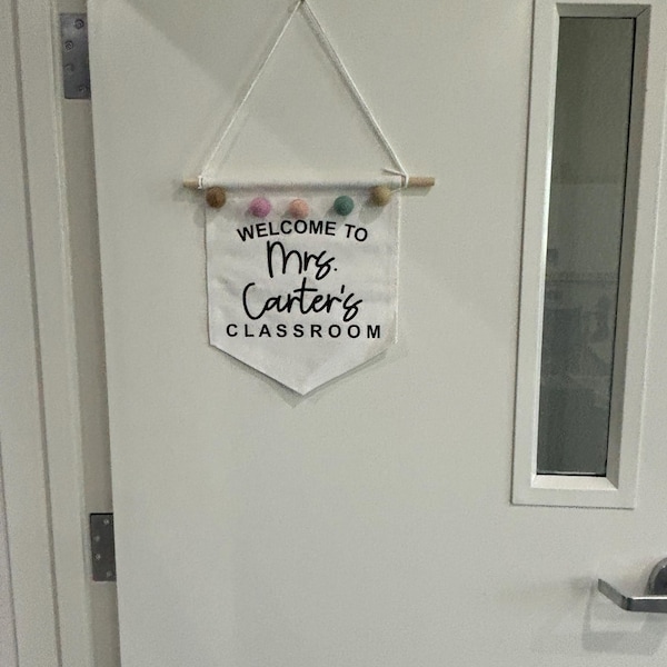 Personalized Teacher Door Hanger | Boho Teacher | Classroom Banner ...