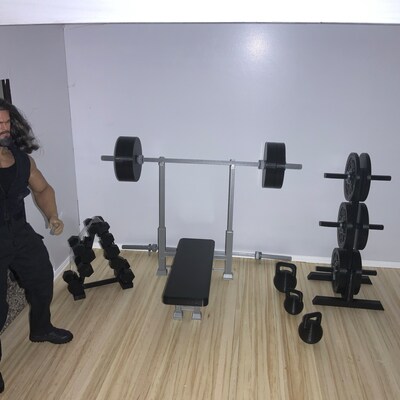 1/6 Scale Gym Set, Miniature Gym Equipment, Exercise Equipment, 1 6 ...