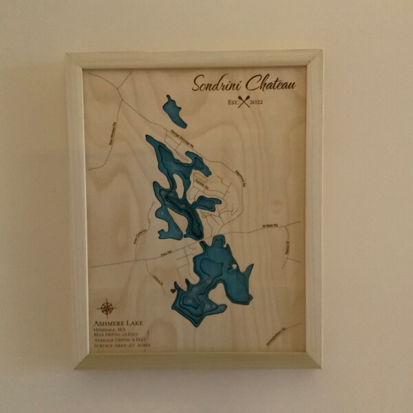 Personalized Wood Lake Map, Custom Wood Map, Lake House Decor, Father's ...
