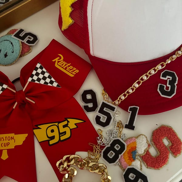 Disney Cars "lighting Mcqueen" Inspired Cheer Bow - Etsy