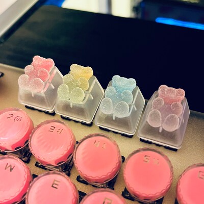 ARTISAN Gummy Bear Keycap Cute Candy Sweet Kawaii Ombre Pink Purple ...
