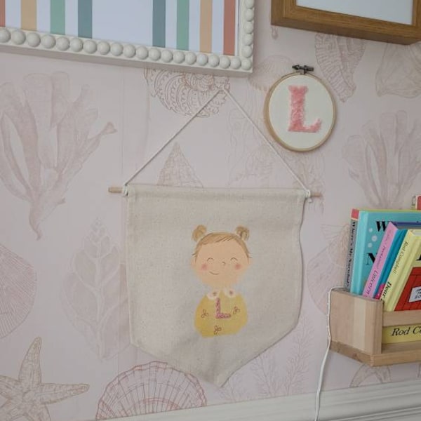 Personalised Custom Name Hand Embroidered Nursery Decor Wall Hanging ...