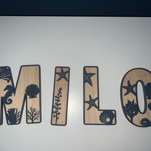 Ocean Wooden Letters, Sea Life Personalised Name Sign, Under the Sea ...
