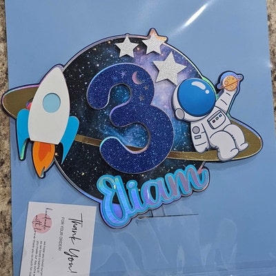 Space Cake Topper Space Birthday Party Astronaut Party - Etsy