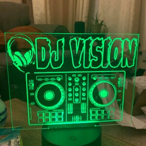 DJ Board Night Light, Personalized Free, LED Night Lamp, With Remote ...