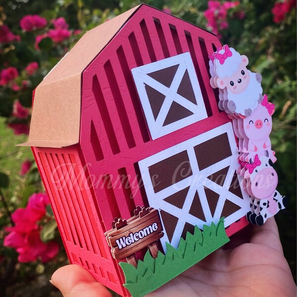 3D Barn Box Template: Papercut SVG Cut File (digital Download) - Etsy