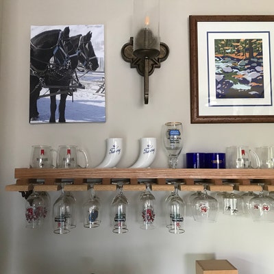 Beer Shelf Bar Glasses, Tulip Glasses Wall Mount Customizable Sizes and ...