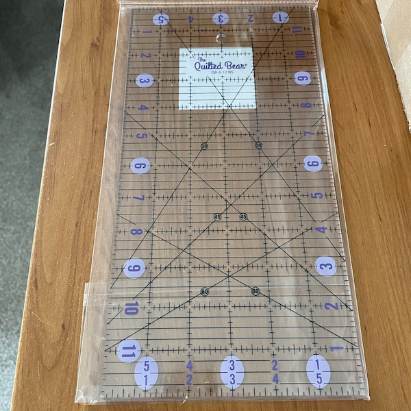 The Quilted Bear Quilting Rulers - Transparent Acrylic Non Slip ...