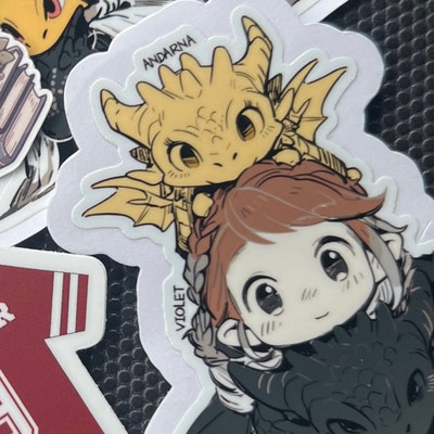 Fourth Wing Tairn Andarna Violet Sticker Chibi Cute Stacked Heads - Etsy