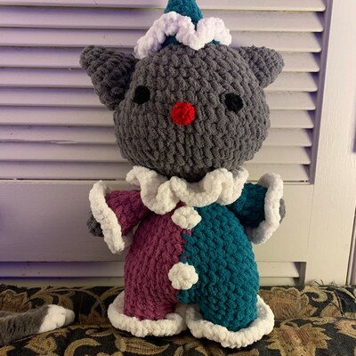 Crochet Jester Kitty and Bunny Pattern. Crochet Jester Bunny. Crochet ...