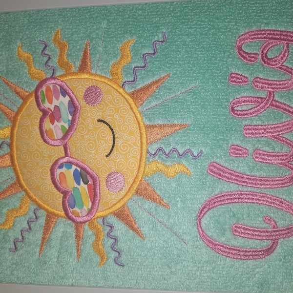 Summer Sun, Applique Design, Machine Embroidery Design, Smiling Sun ...