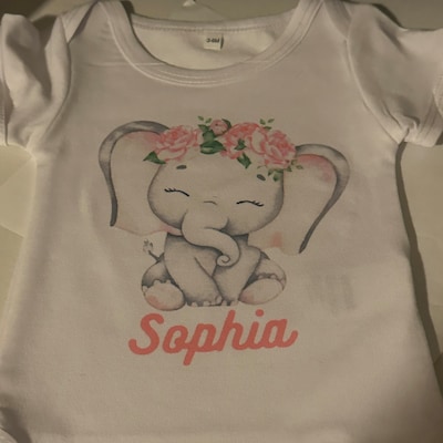 Baby Elephant Watercolor Clipart, Girl Wall Art, Nursery Decor, Cute ...