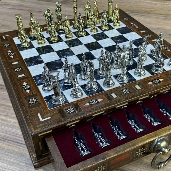 Custom Chess Set With Pieces Birthday Gift for Boyfriend Personalized ...