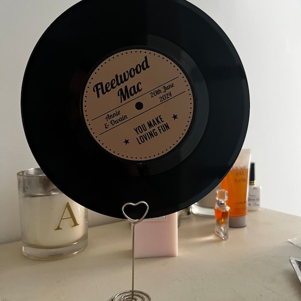 Real Vinyl Record Table Names Custom Wedding Party 7 Inch 7" 45s Music ...