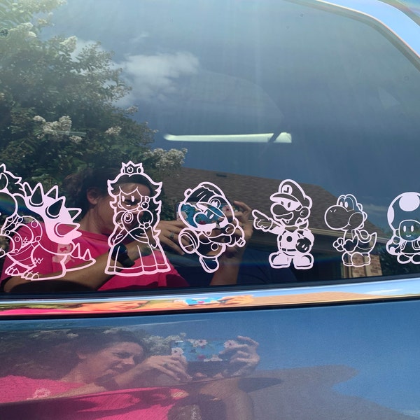 Super Mario Stick Figure Family Vinyl Decal / Sticker / Label - Etsy