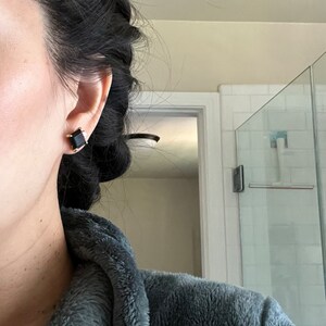 Stunning Rectangle Black Onyx Necklace Simple Crystal Pendant ...