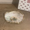 White and Gold Oyster Shell Ring Dish, Ring Holder, Ring Bowl - Etsy
