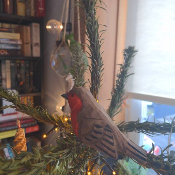 Wooden British Birds Clip on Christmas Tree Decoration - Robin Sparrow ...