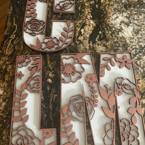 Mila Floral Alphabet File SVG, Flower Name Sign, Luckyheartdesignsco - Etsy