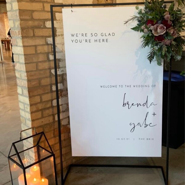 Sign Stand Welcome 5'x3' - Black Signage Stand - Wedding Sign Stand ...