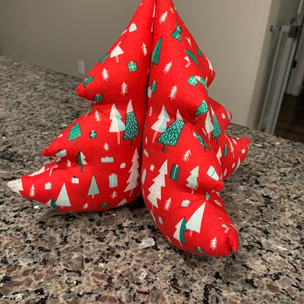 Stuffed Fabric Christmas Tree - Red, White & Green Trees - Etsy