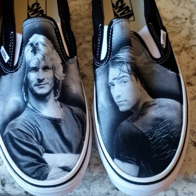 Custom Point Break Inspired Black Slip on Vans keanu Reeves / Patrick ...