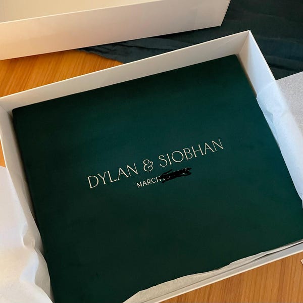 Linen Wedding Photo Album - Modern Wedding Gift, Anniversary Scrapbook ...