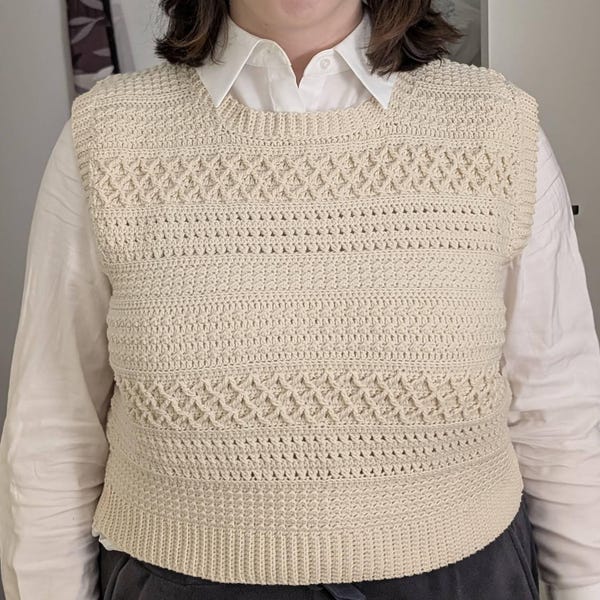 Diamond Crochet Vest Pattern: Timeless Jumper (PDF Pattern) - Etsy Canada