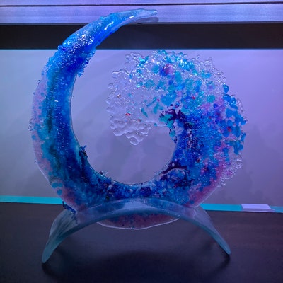 12 Inch Turtle Wave on Glass Arched Stand - Etsy