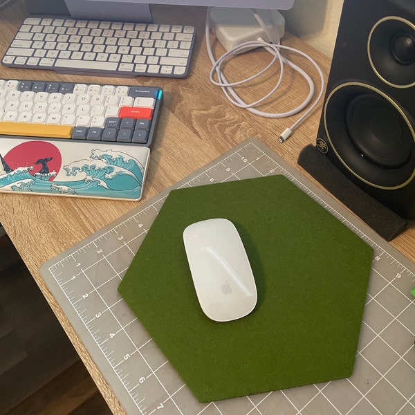 Hexagon Wool Felt Mouse Pad - Etsy
