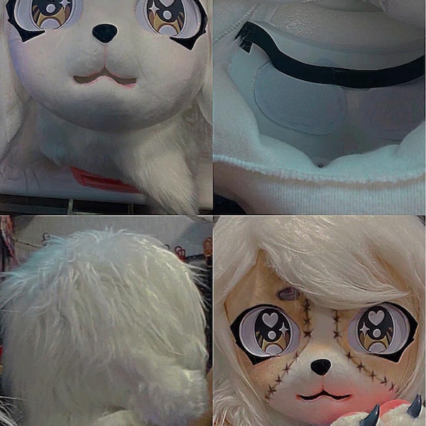 Furry Fursuit White Sheep Mask Cat Mask , Cosplay Mask Head , Beast ...