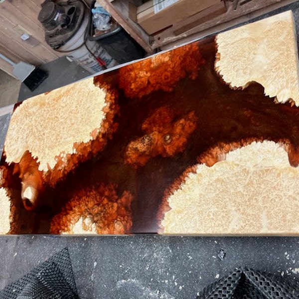 Maple Burl Wood. Big Leaf Maple Burl Resin Slab. Live Edge Wood. Burl ...