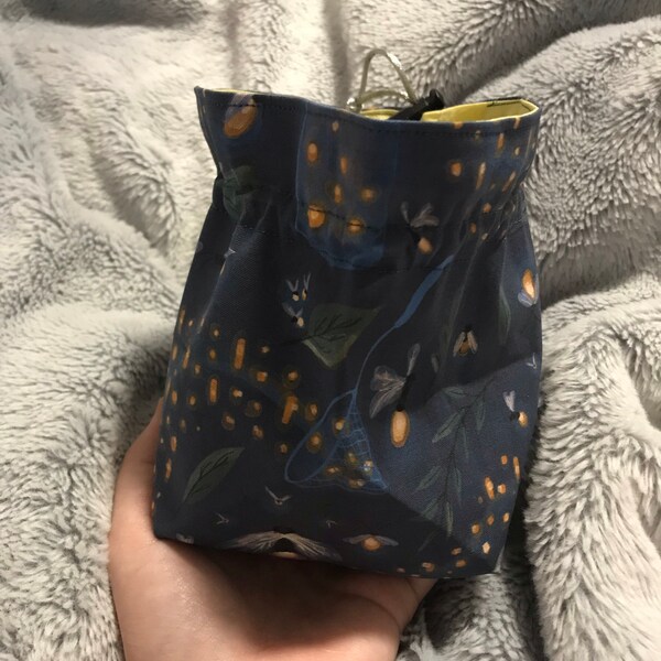 Hello Bees / Reversible Drawstring Dice Bag / Bees / Critters / Druids ...