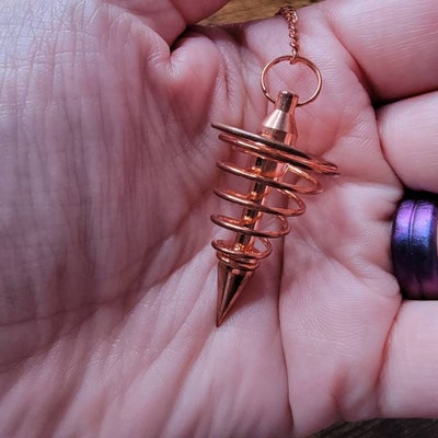 Copper Plated Spiral Pendulum, Copper Plated Vortex Pendulum, Dowsing ...
