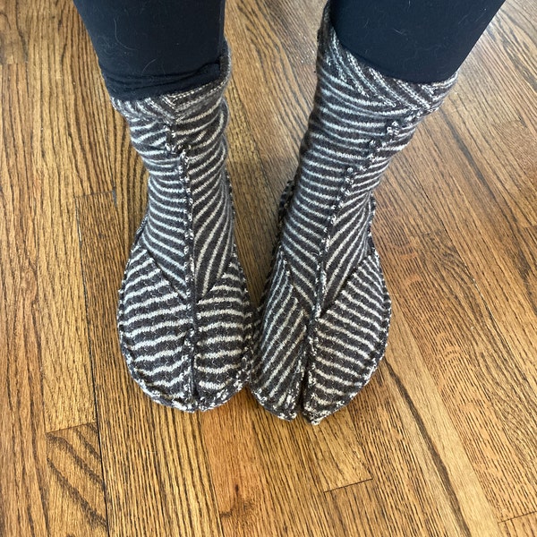Split Toe House Slippers / Cozy Tabi Socks / Ankle / Wool / Made-to ...